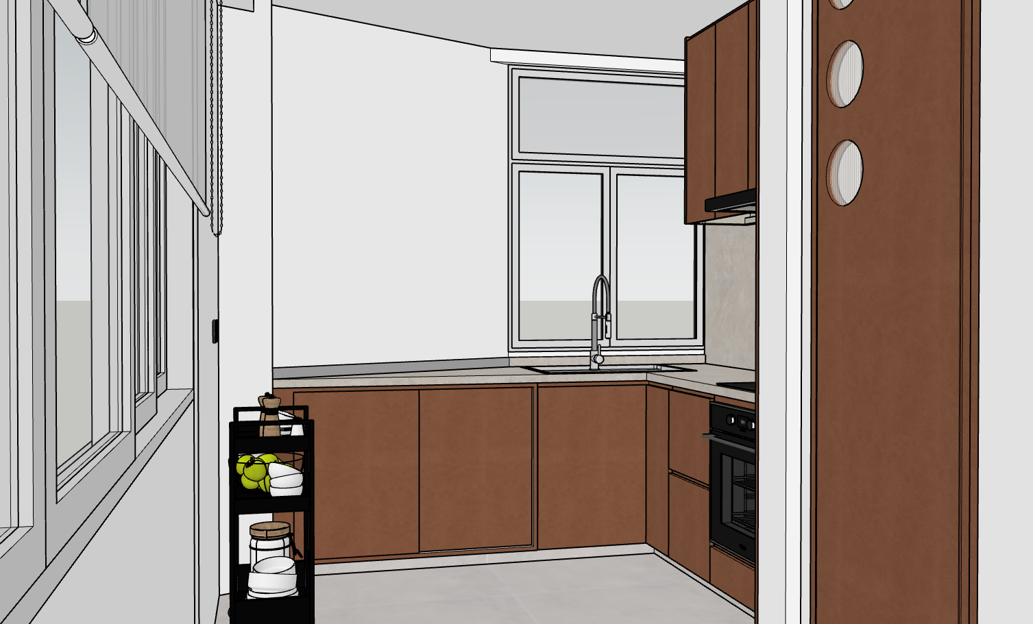 brown leather carpentry with flat door surface less intense sunlight ...