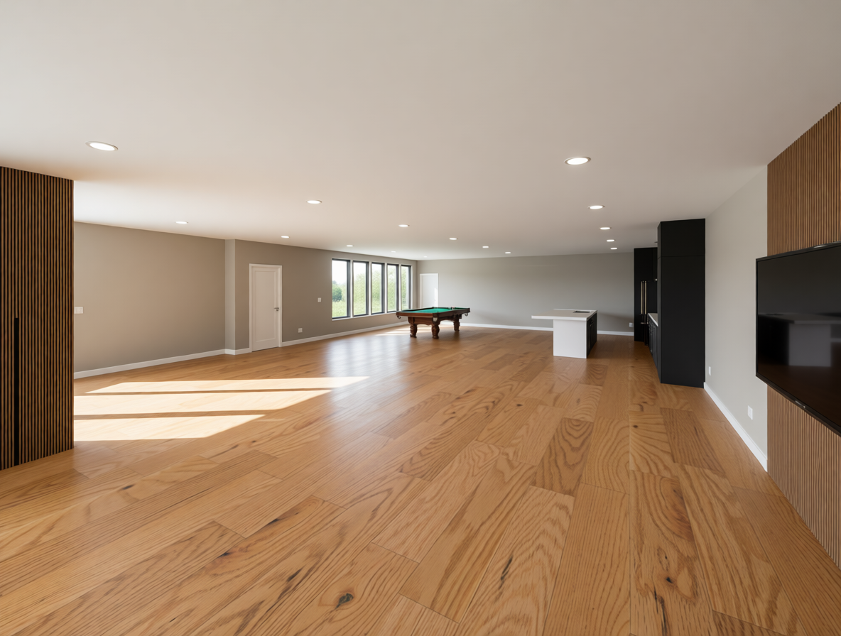 a modern open concept interior design with a warm and inviting ...