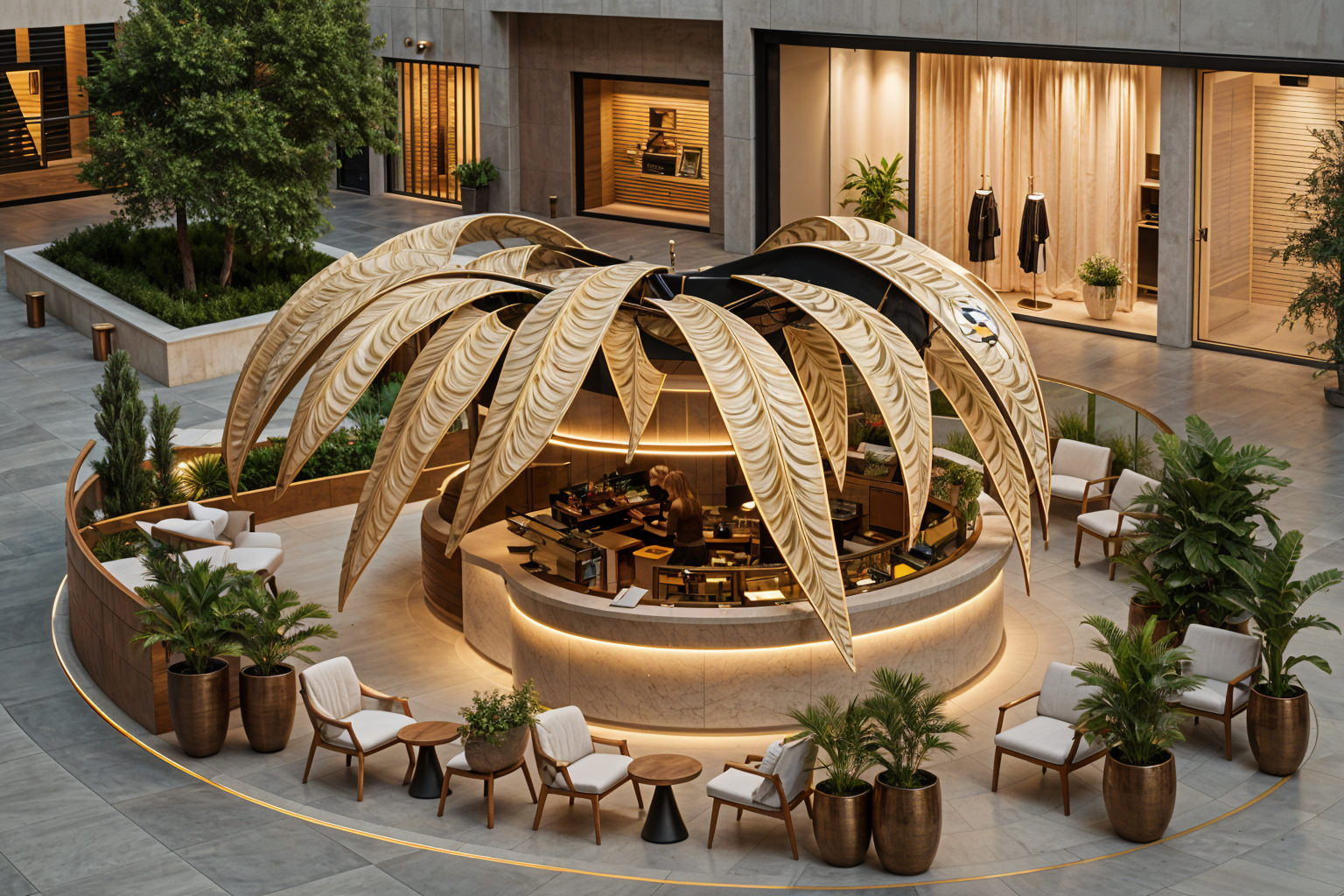 exterior shot integrate de display in the counter