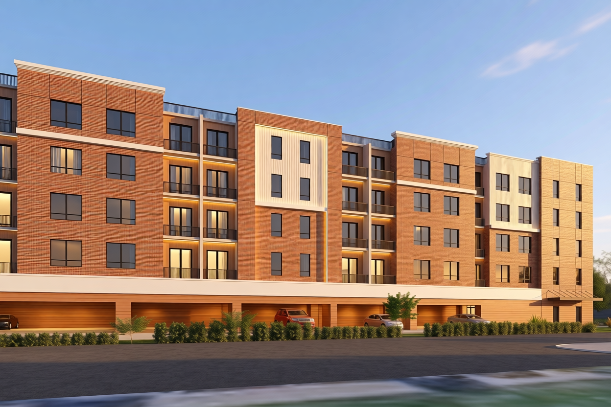 make the bottom first floor in the same wood panel material with a ...