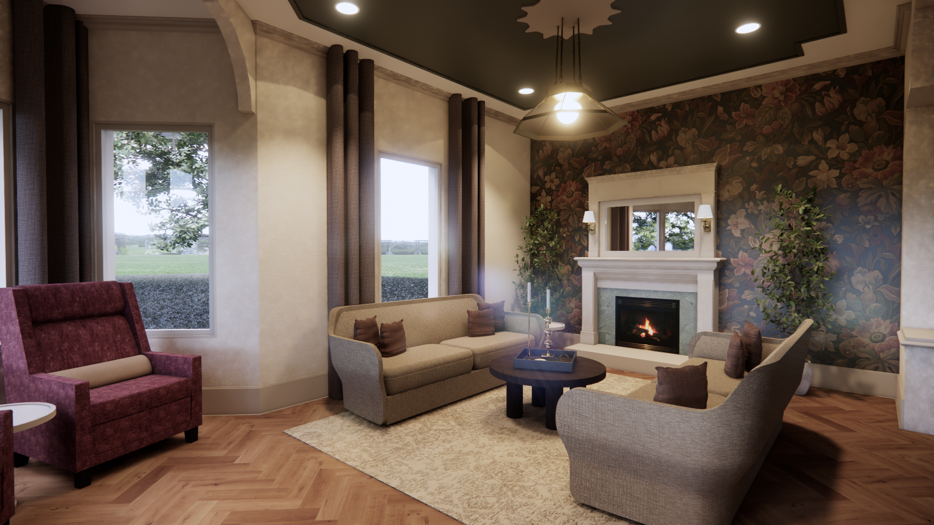 make it less bright but keep everything the same but make the colors ...