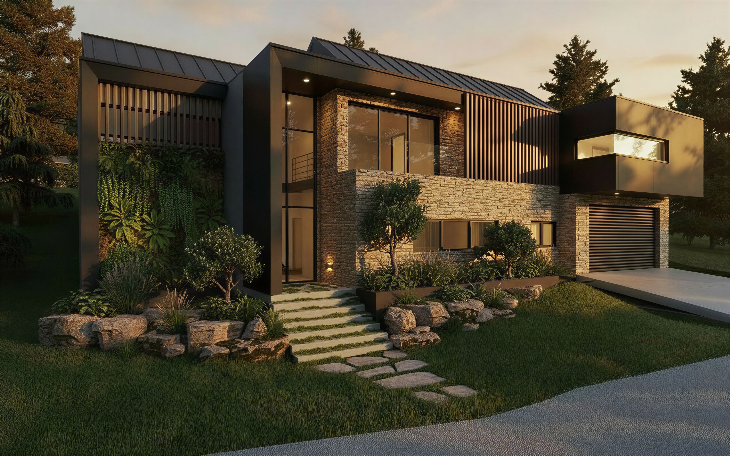 driveway sandstone cobblestone finsh