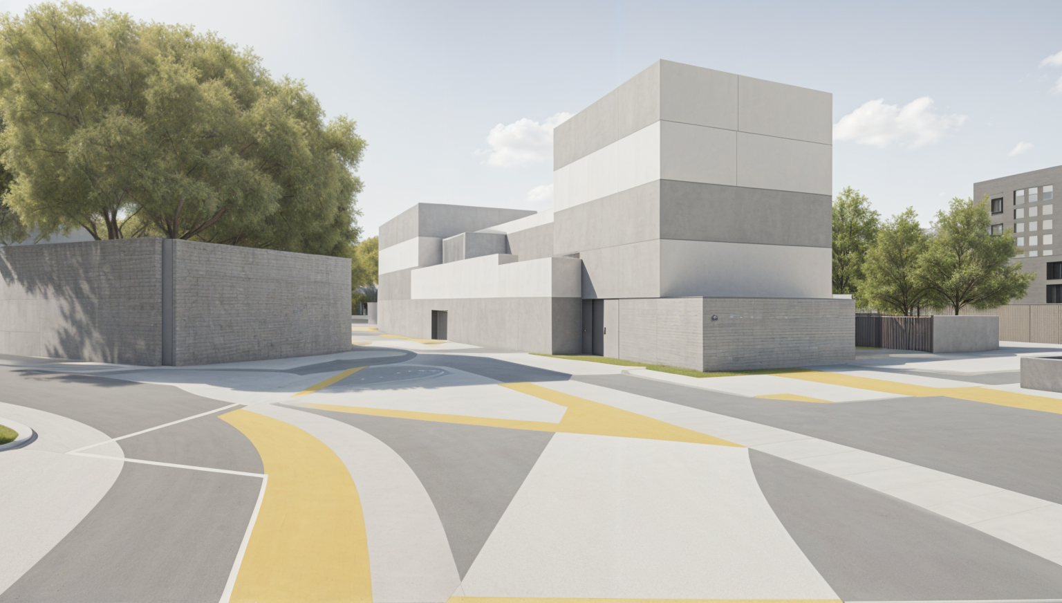sustainable design exterior shot render an architectural scene with ...