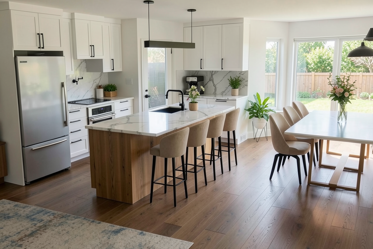 create a beautifully rendered modern kitchen interior the cabinets are ...